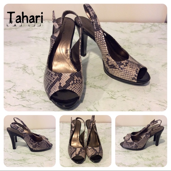 Tahari | Shoes | Tahari Snakeskin Si Senjor Peep Toe Heels | Poshmark